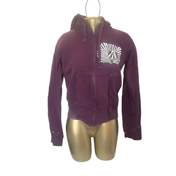 Volcom | Tops | Volcom Vintage Kiss Dont Kill Zipup Maroon Hoodie ...